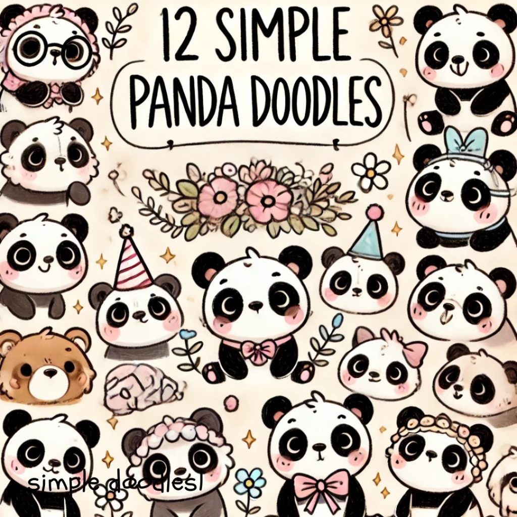 12 Simple Panda Doodles 🐼 : Easy and Adorable Drawings for Beginners ...